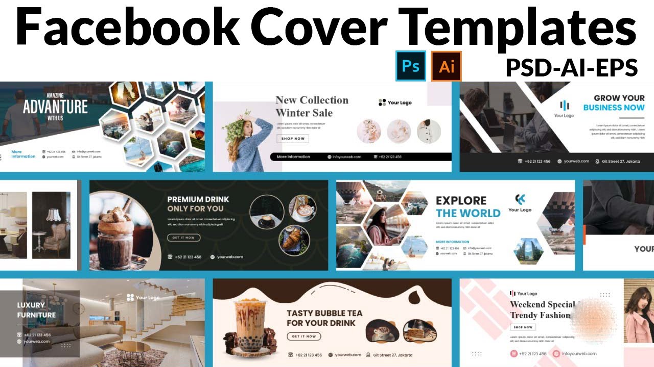 Facebook Cover Templates In PSD And AI EPS Files |Sheri Sk| - YouTube