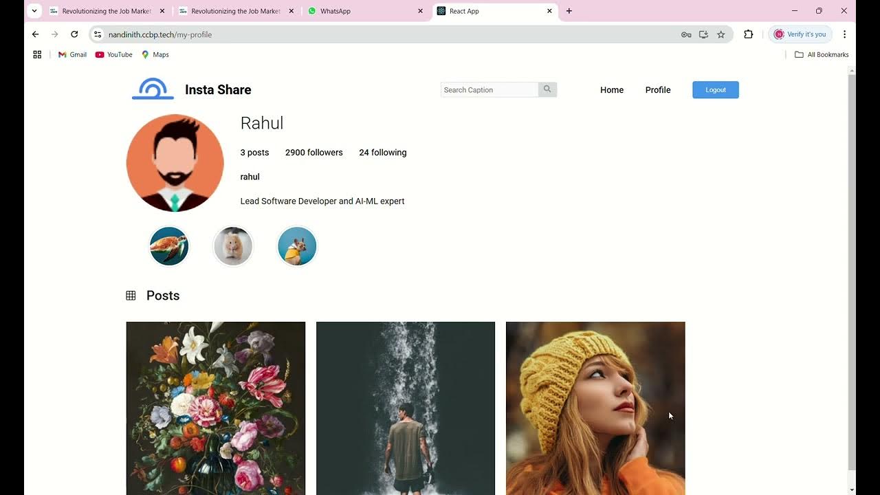 (Insta clone) Mini Project using React Js - YouTube