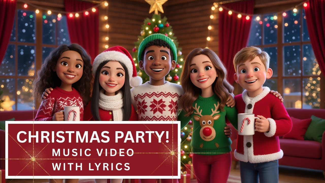 Christmas Party! A FUN PARTY SONG for kids of ALL AGES! Sing Along with ...