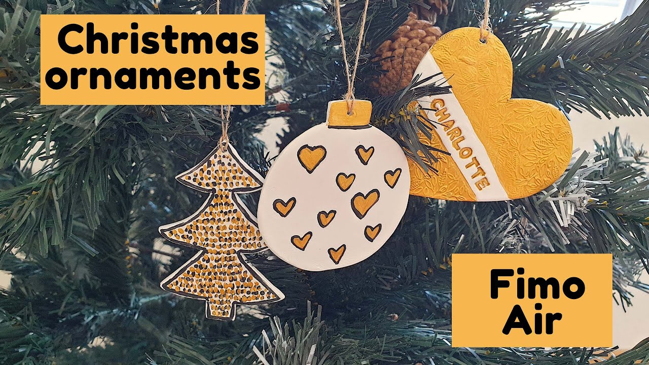 Simple Christmas Ornaments * Polymer clay * DIY * Tutorial * Fimo Air ...