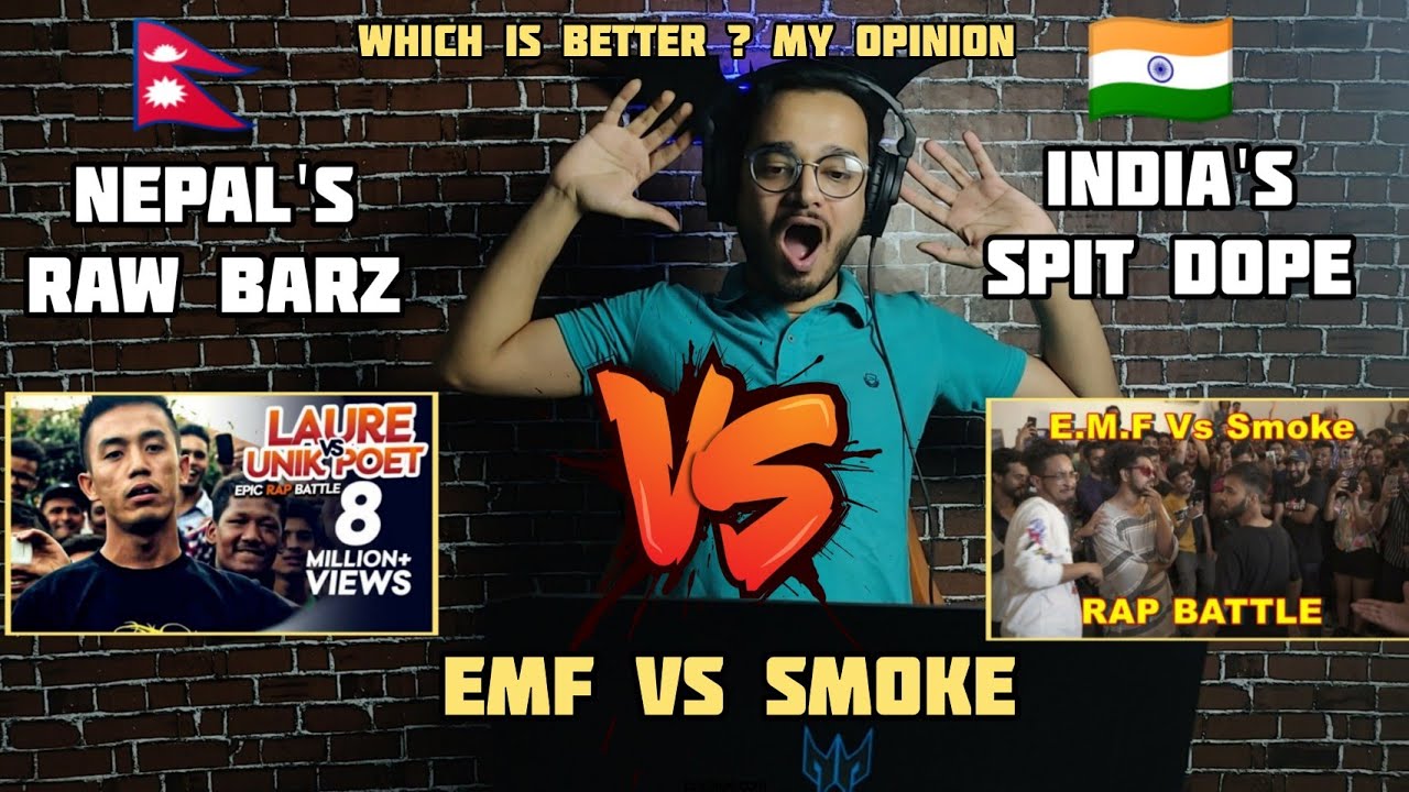 First Time Reacting to INDIAN Rap Battle | E.M.F vs Smoke | Spit Dope ...