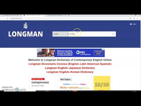 Finding Word Forms with the Longman Online Dictionary