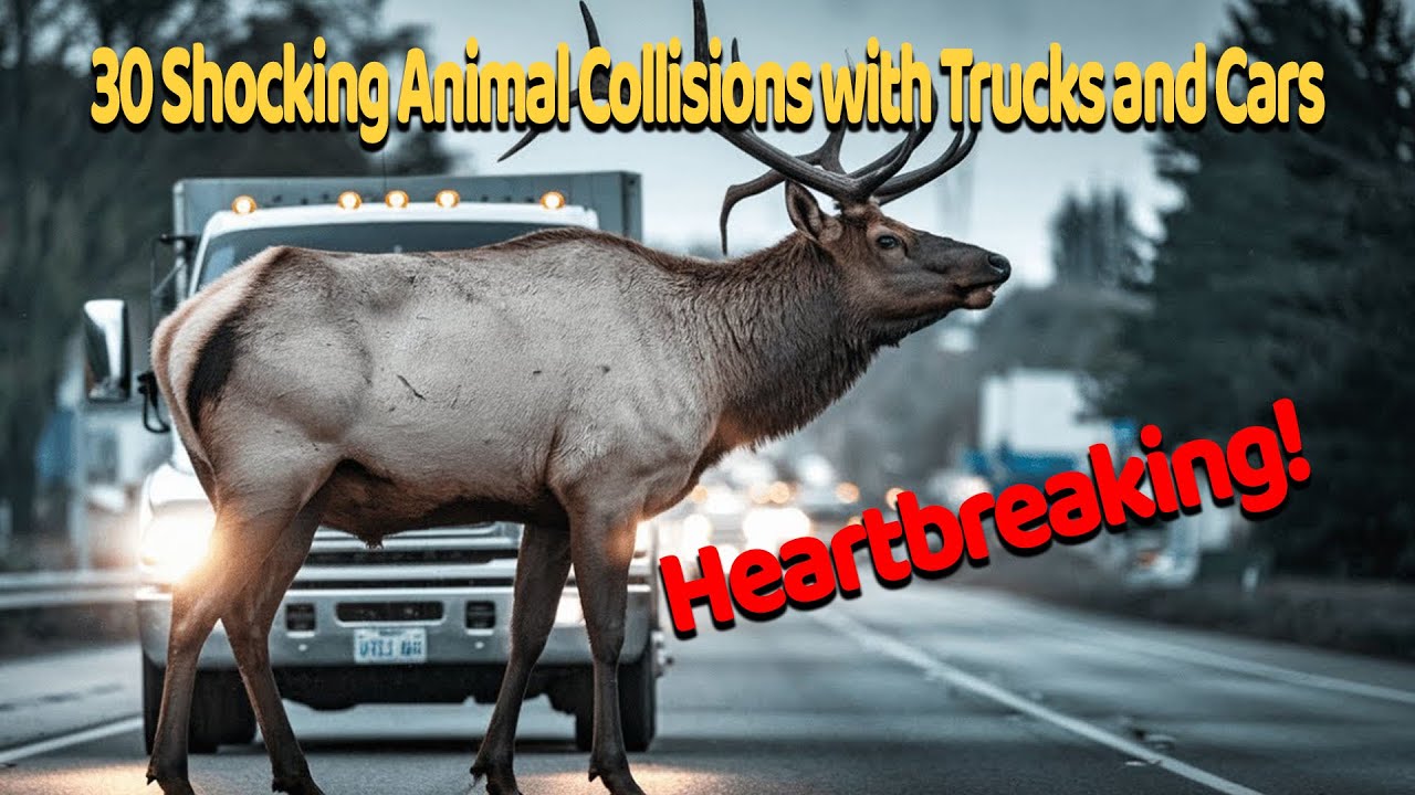 Heartbreaking! 30 Shocking Animal Collisions with Trucks and Cars - YouTube