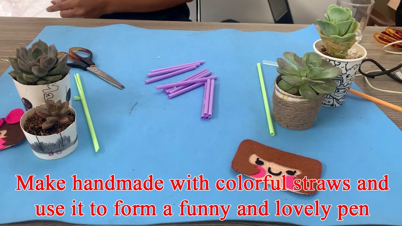 Make handmade with colorful straws and use it to form a funny and ...