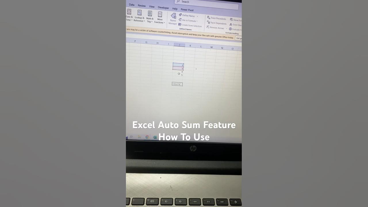 Excel Auto Sum Feature How To Use #excel #autosum #msexcel - YouTube