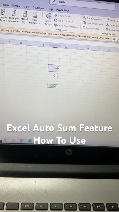 Excel Auto Sum Feature How To Use #excel #autosum #msexcel - YouTube