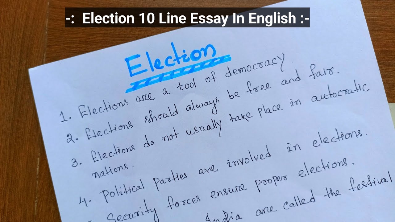 Election 10 line essay in english | 10 line essay writing on election ...