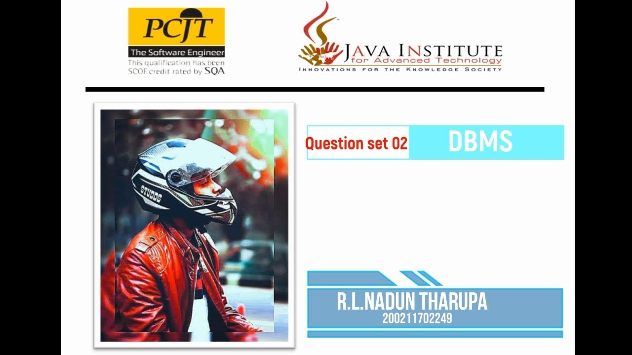 Java Institute Dbms Question Set 2 Youtube