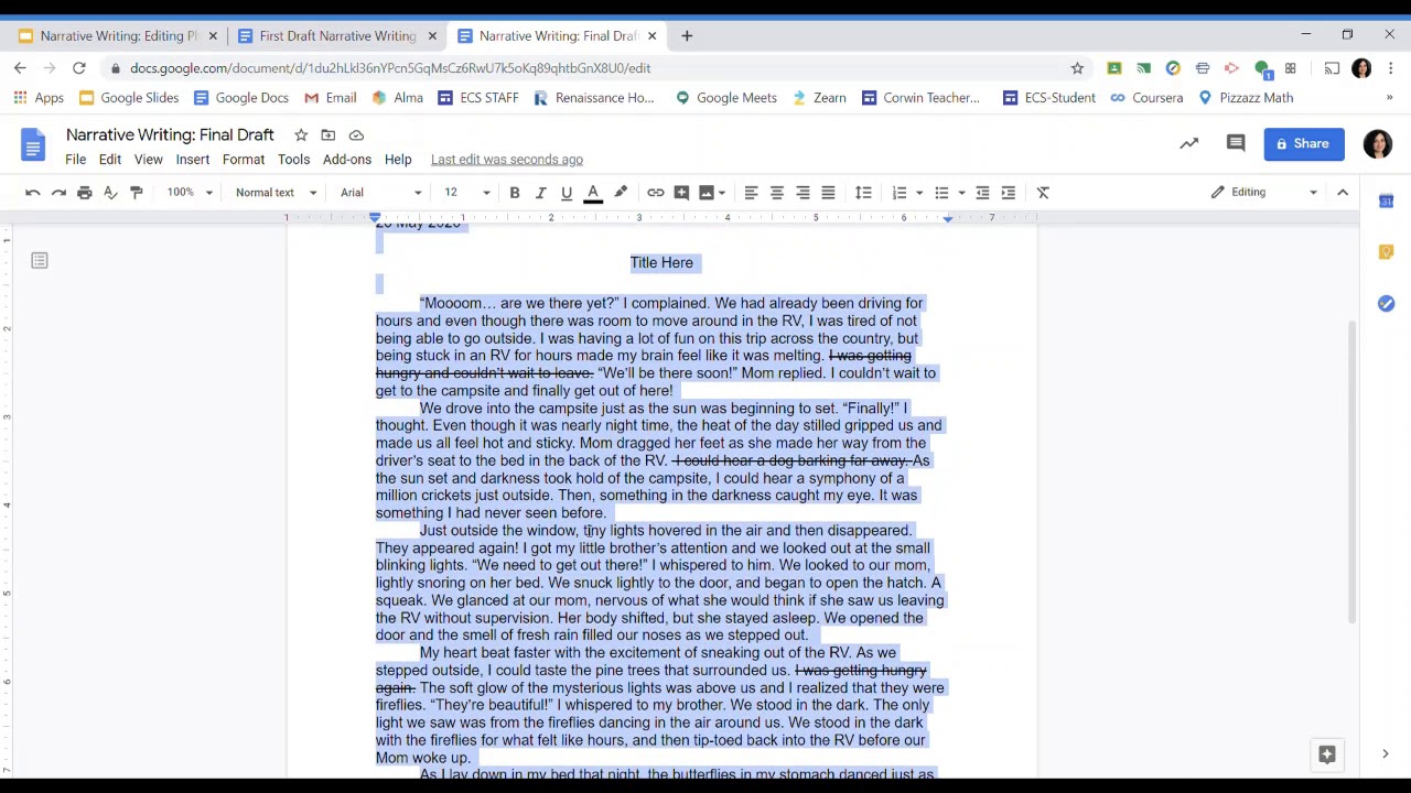 Editing Phase Day Seven: Final Drafts - YouTube