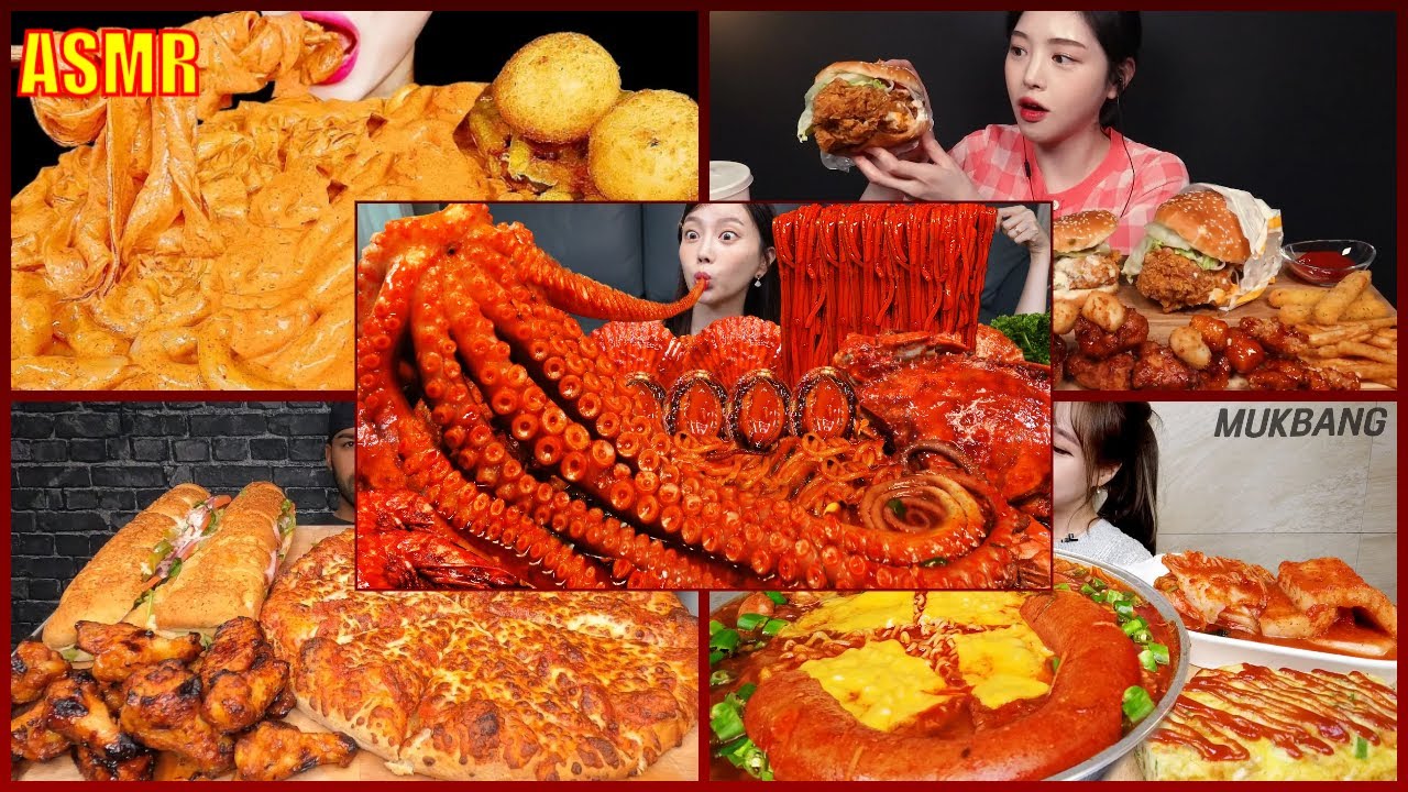 Asmr Mukbang eating. Sounds of food. Compilation videos. #50 - YouTube