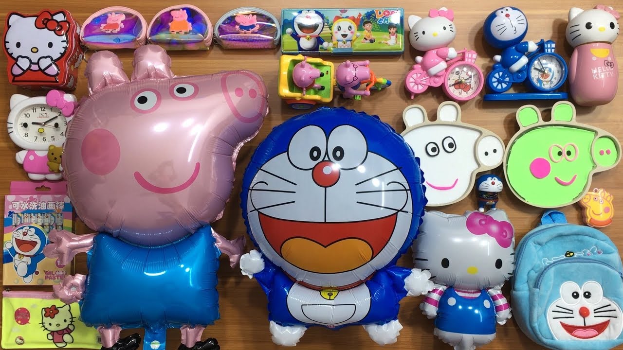 PEPPA PIG Hello Kitty & Doraemon Slime | Mixing Random Things into ...