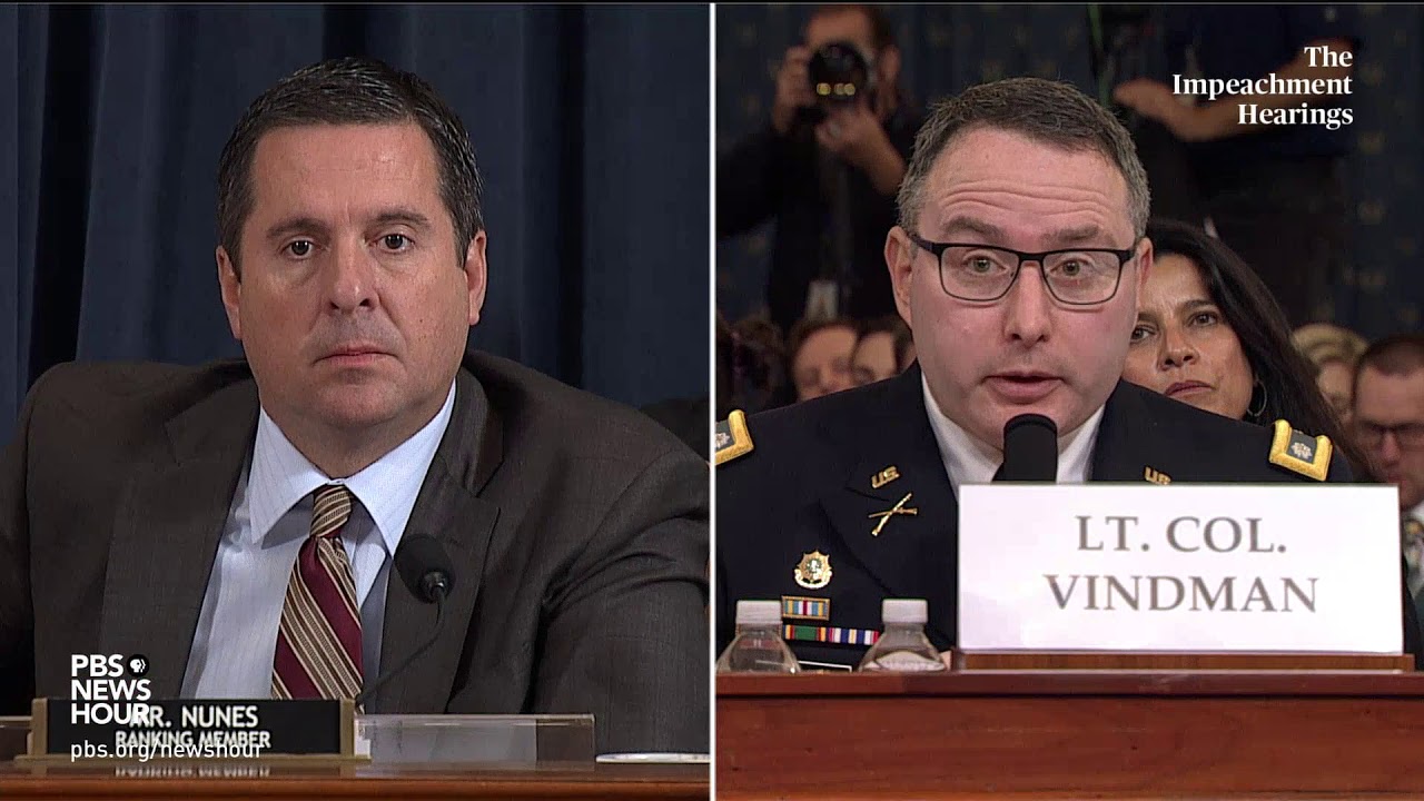 WATCH: Alexander Vindman refuses to give information that could ...
