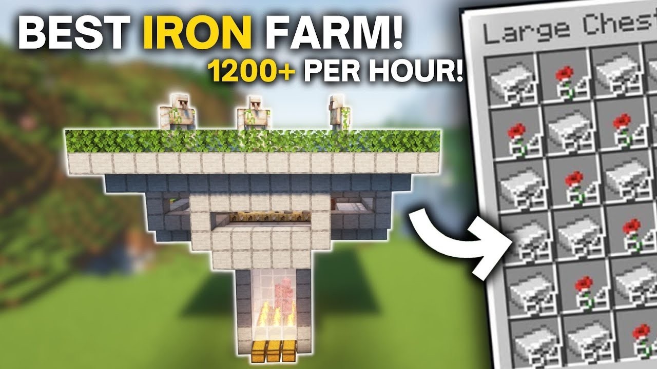 Minecraft 1.21 Easy IRON Farm Java And Bedrock- 330+ Per Hour - YouTube