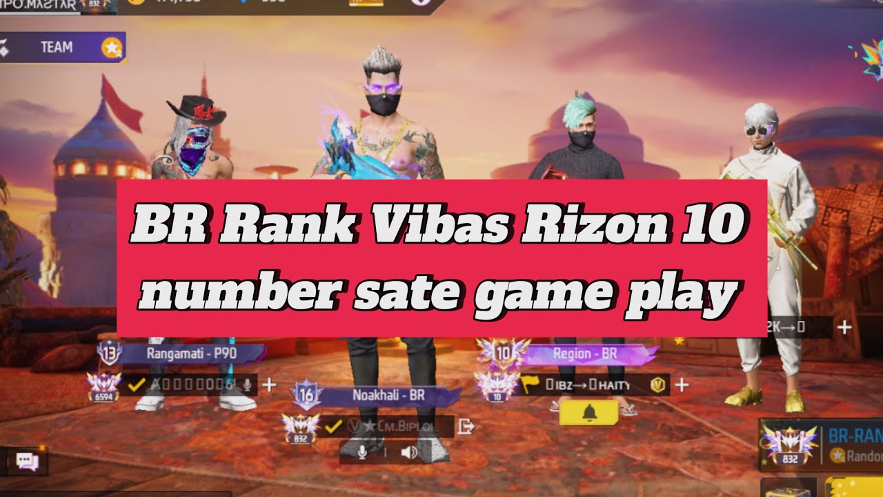 BR Rank Vibas Rizon 10 number Palyer Sate game play and Booyha ☠️😉# ...