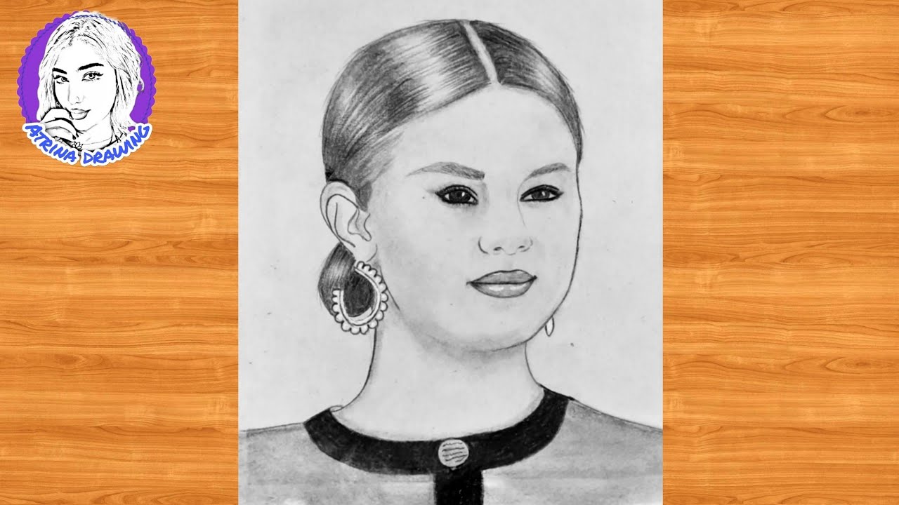 How to draw Selena Gomez // Step by step Drawing Tutorial - YouTube