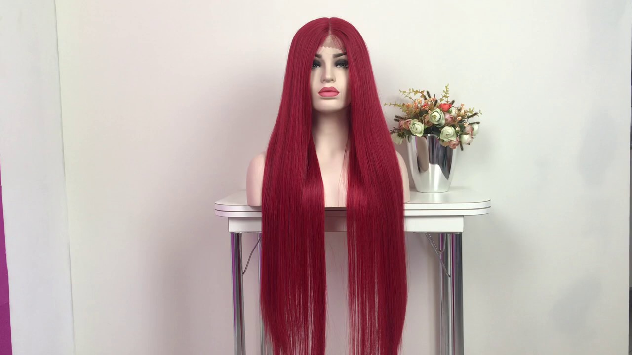 Front Lace Britany Vermelha Lisa 110cm | Kira Perucas - YouTube