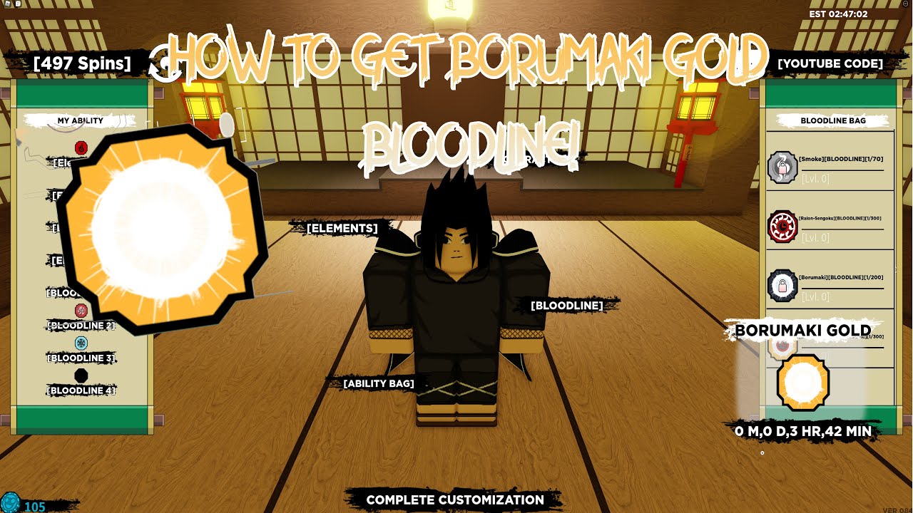 How To Get Borumaki Gold Bloodline! (SL2 IS BACK!) | Shindo Life Roblox ...