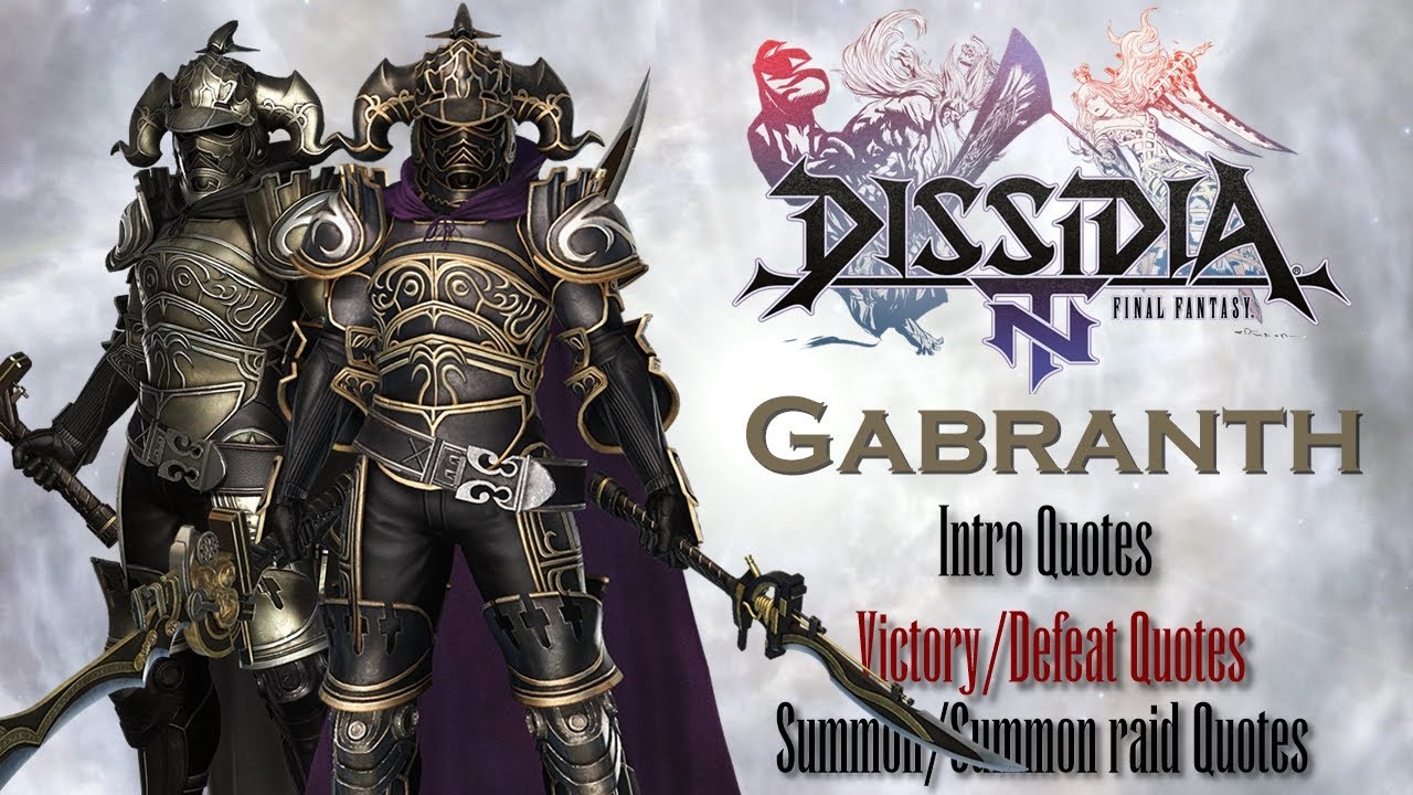 [DFFNT] Gabranth (HELMET) Intro/Summon/Result lines - YouTube