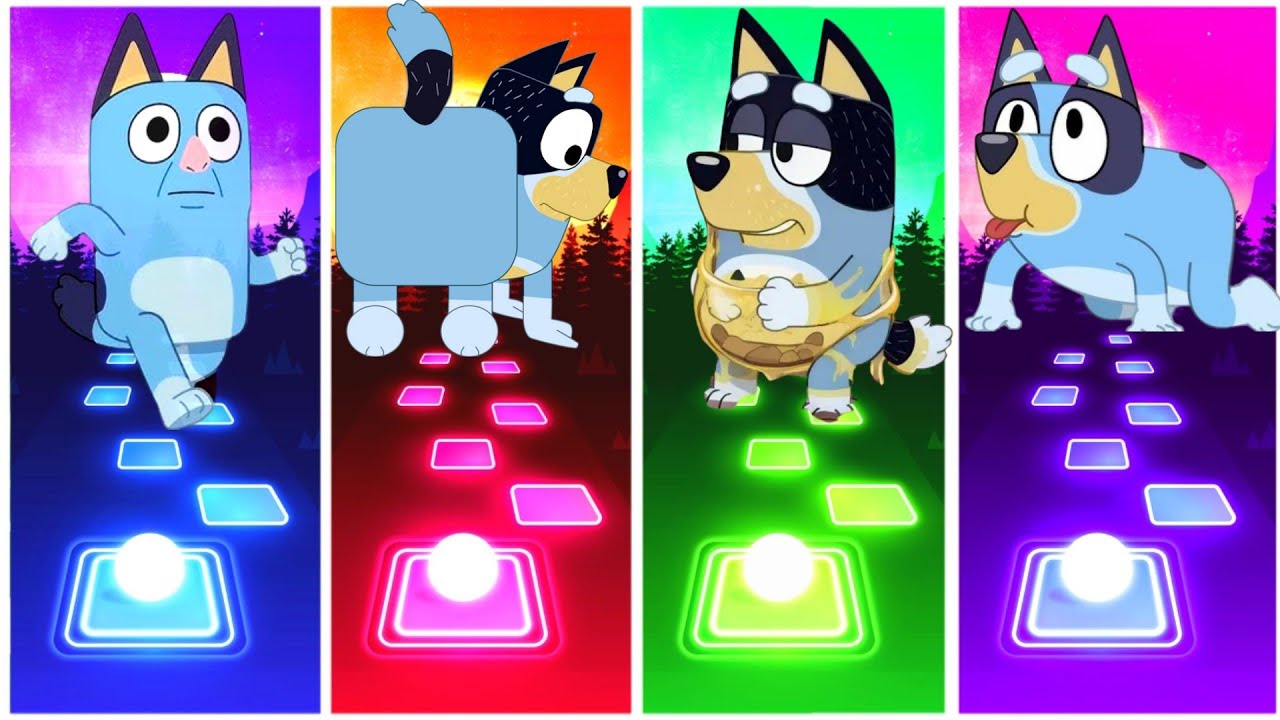 BLUEY TRY NOT TO LAUGH 🆚 STICKY DOUBLE DOGGO? FUNNY BINGO 🤣 TILES HOP ...