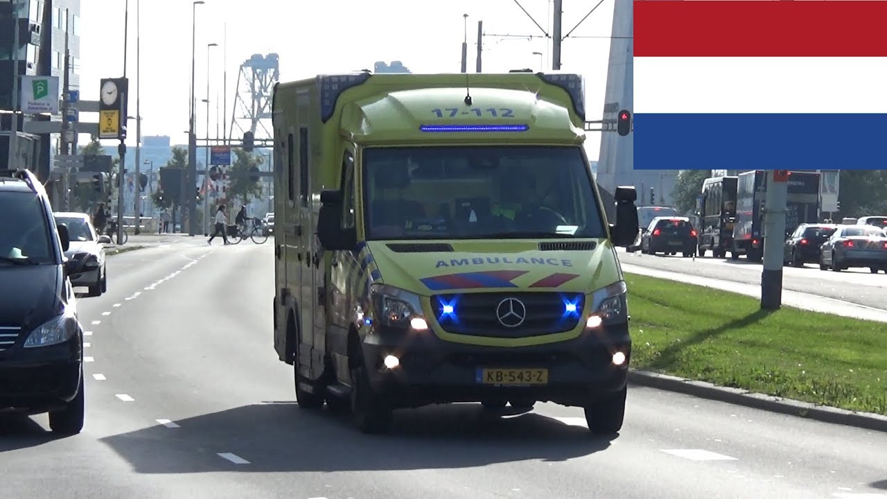 Ambulance transporting with siren and lights - AmbulanceZorg Rotterdam ...