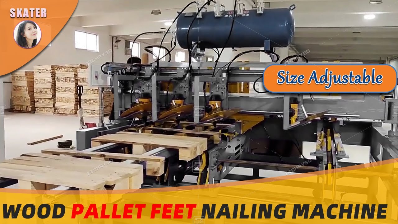 Wood Pallet Feet Nailing Machine - YouTube