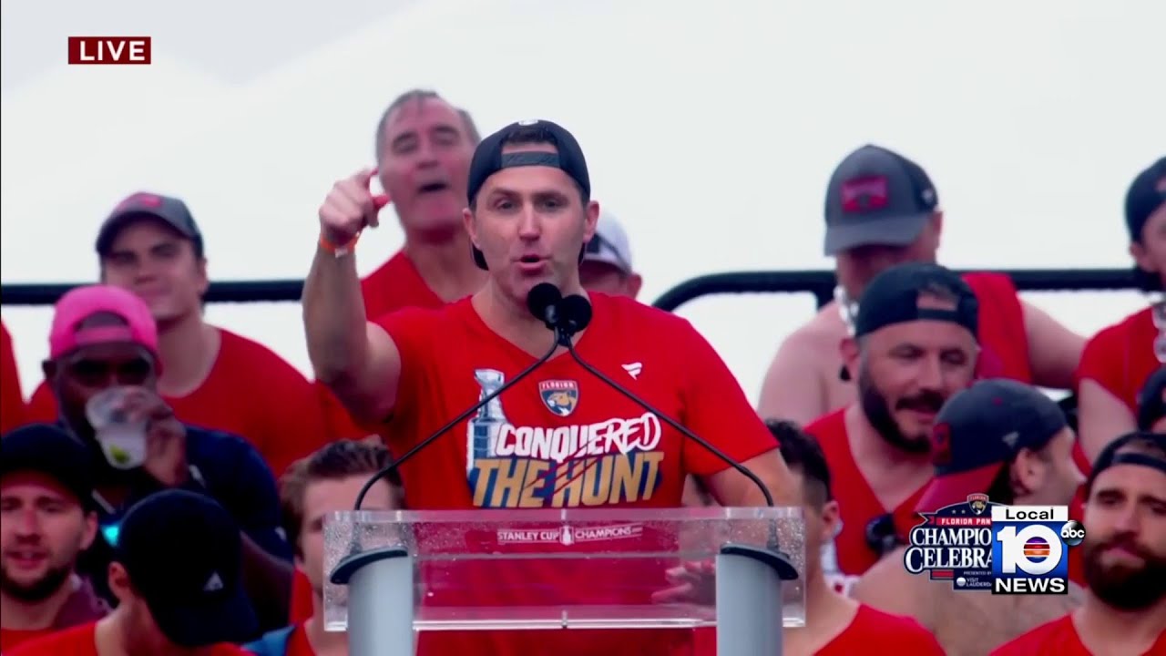 Florida Panthers rally: Matthew Caldwell thanks fans - YouTube