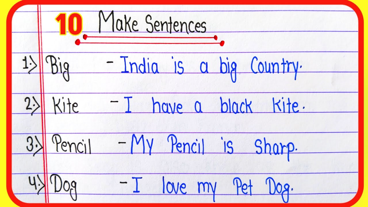 Make sentences in English From 10 words || How to make sentences ...