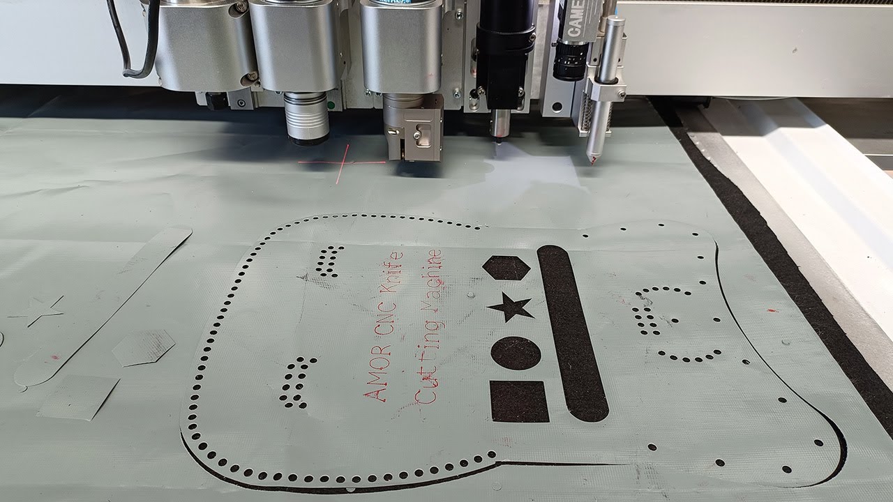 Extra wide PVC Coated Fabric Cutting Machine with Cutting Punching and ...