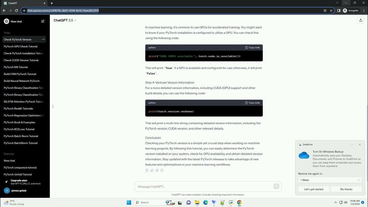 check my pytorch version - YouTube