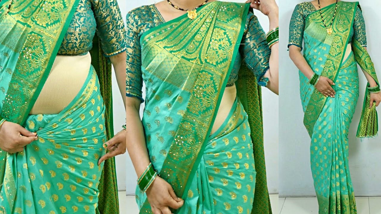 How to drape cotton silk saree | saree draping for perfect plates ...