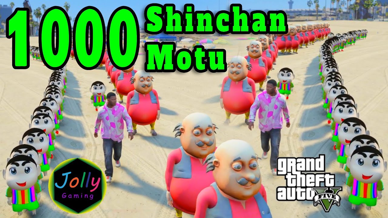 GTA 5 Tamil: Franklin vs. 1000 Shinchan & 1000 Motu! 💥 - YouTube