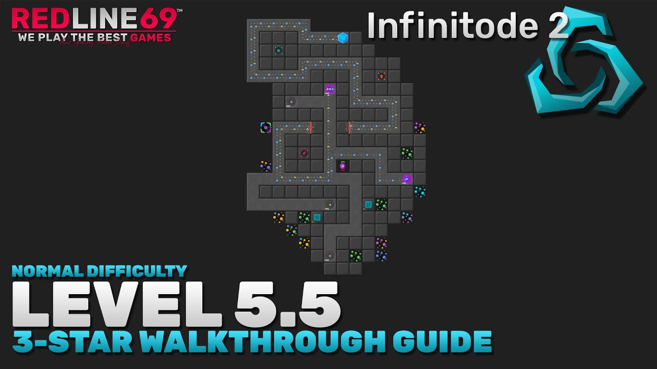 Infinitode 2 | Level 5.5 - Normal Difficulty | 3-Star Guide | Redline69 Games - YouTube