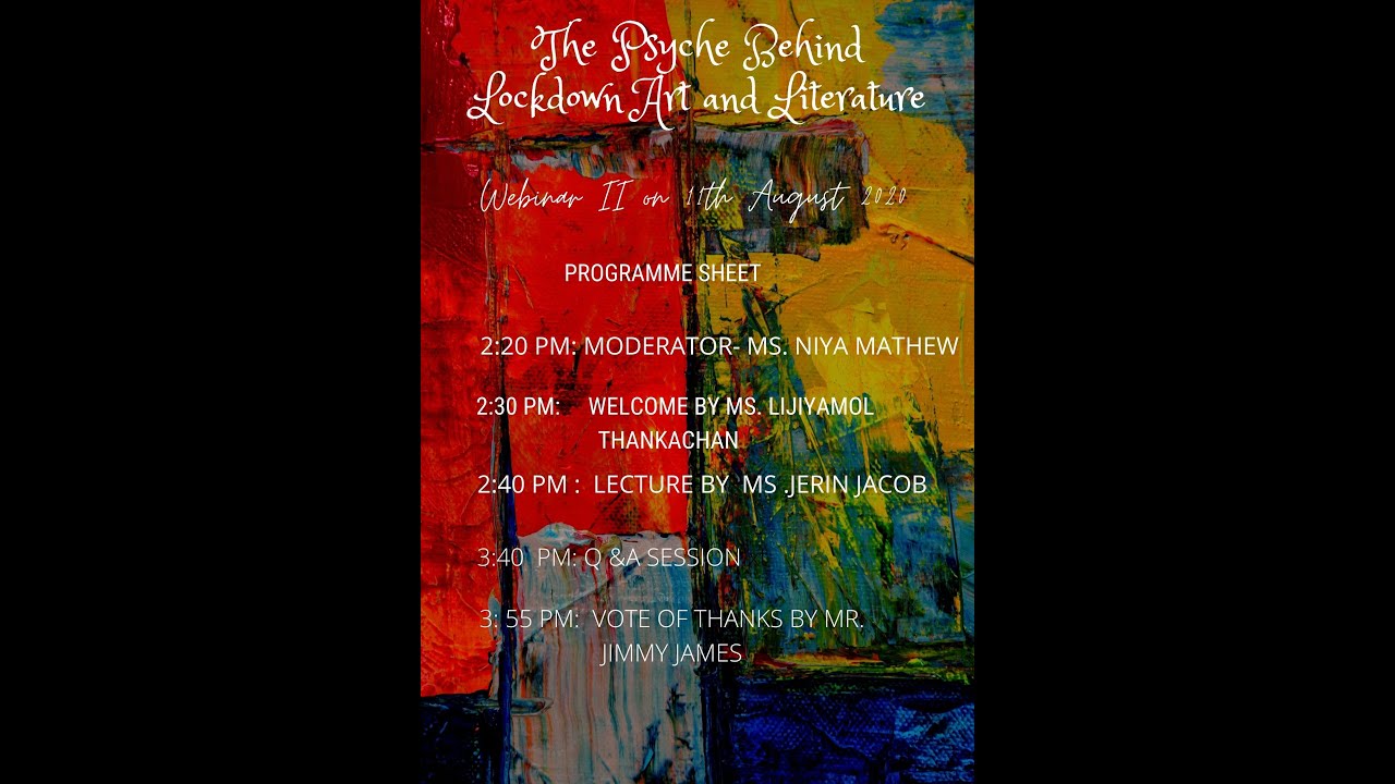 "The Psyche behind lock-down Art & Literature" by Jerin Jacob - YouTube