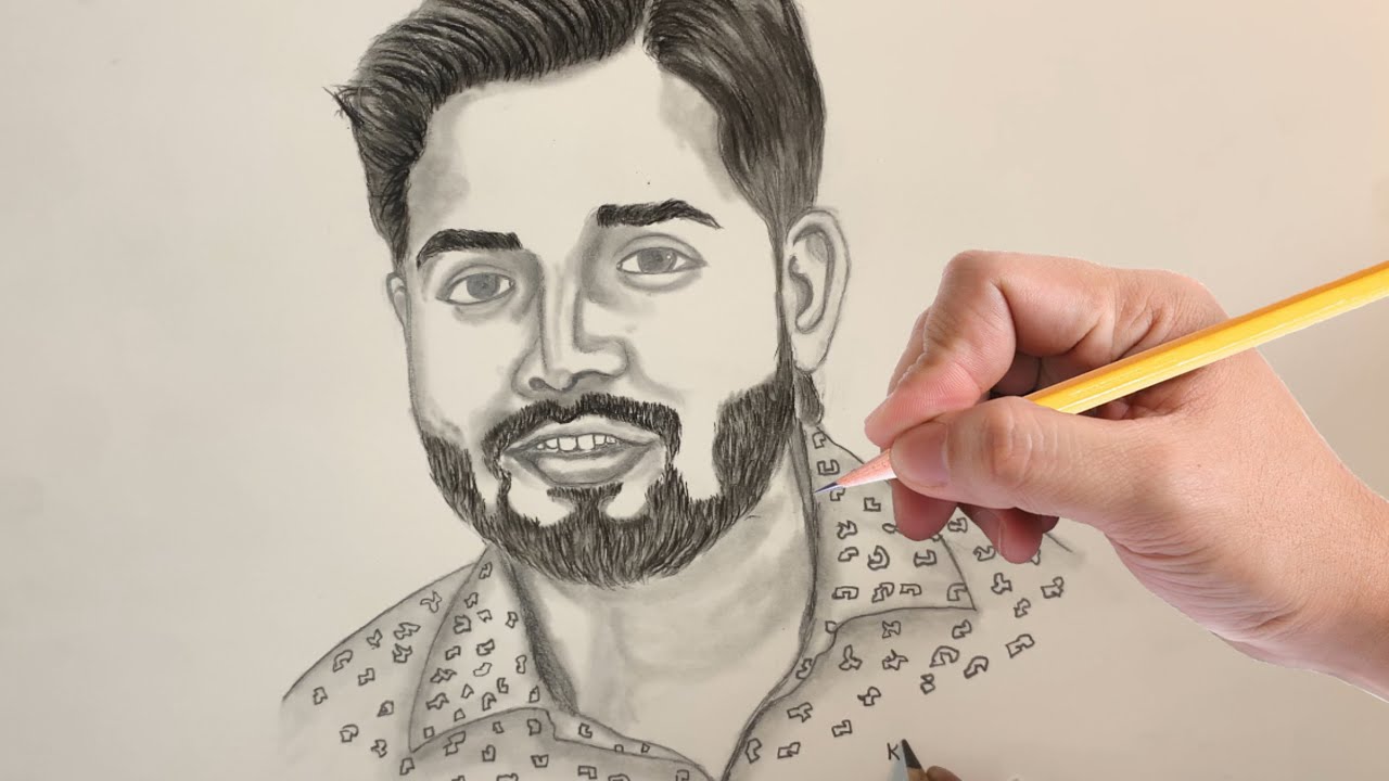 How to draw a realistic face khan sir | sketch art tutorial | art of ...