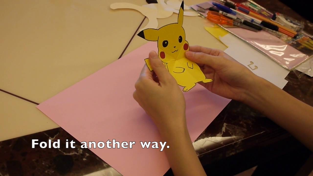 (Pokemon) Pikachu Pop Up Card EASY Tutorial - YouTube