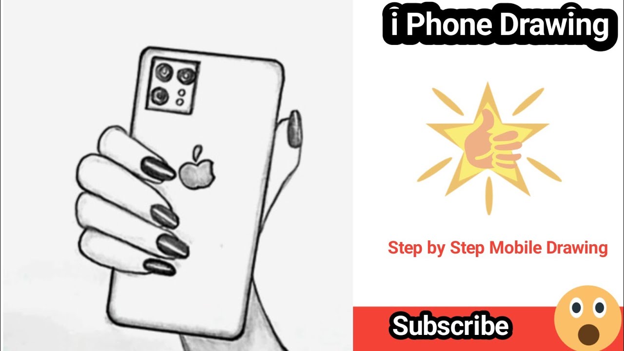 Mobile drawing easy step by step | iPhone Drawing | Pencil Sketch | How ...