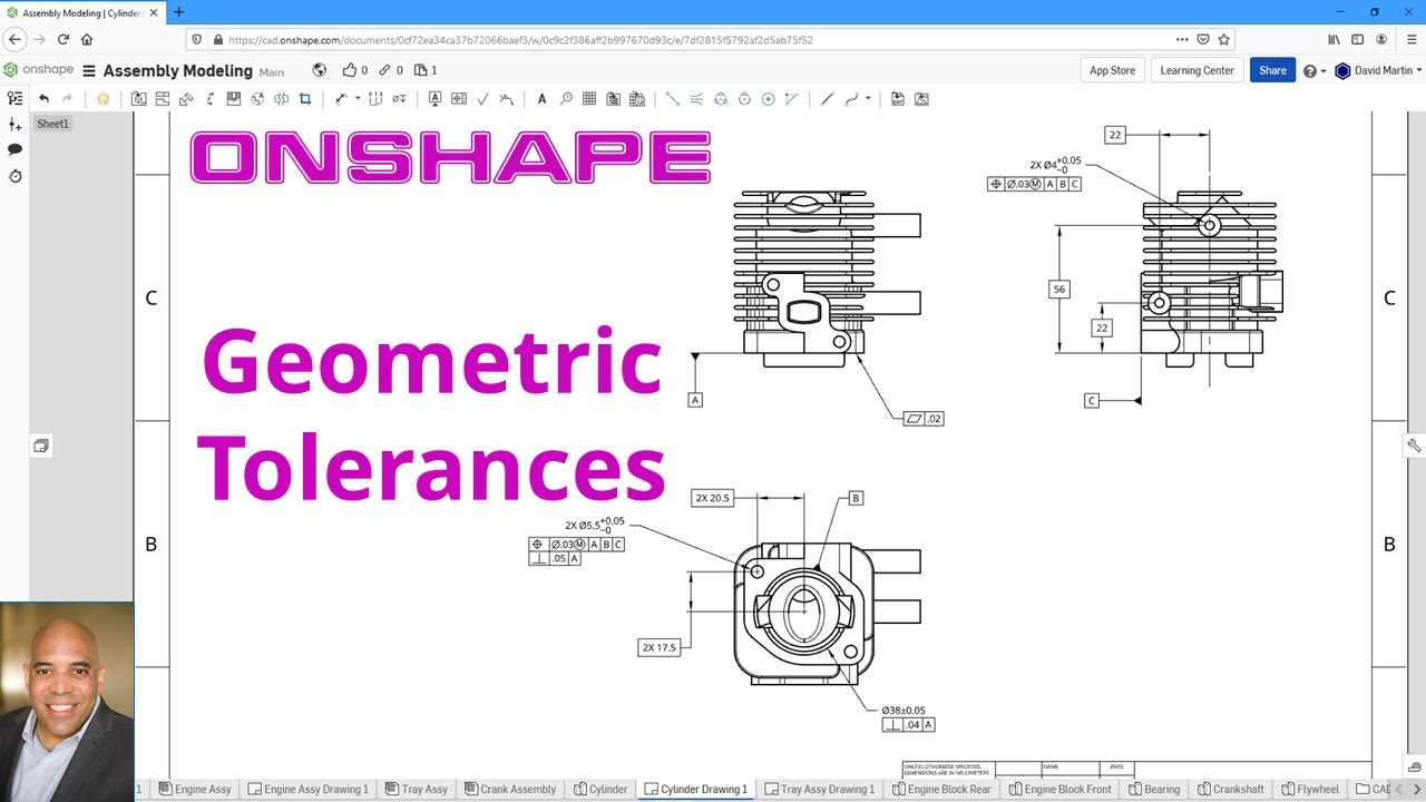 Onshape - How to Create Geometric Tolerances (GD&T) in Drawings - YouTube
