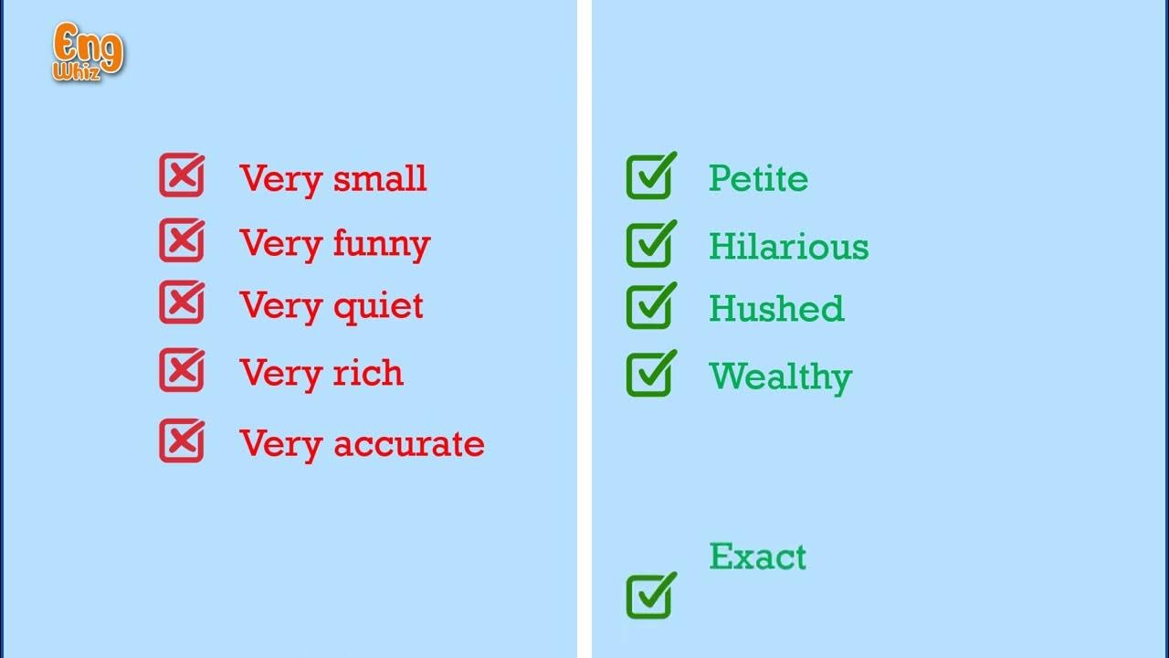 100+ Ways To Avoid Using The Word VERY | English Vocabulary - YouTube