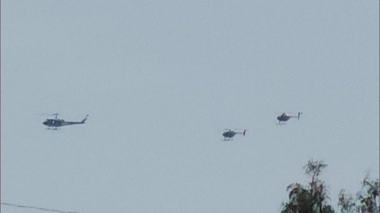 3x KCSO Helis flyby - YouTube