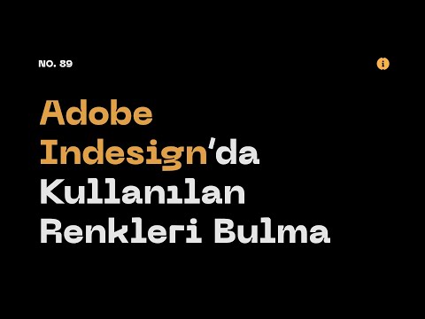 #89 Adobe Indesign’da Kullanılan Renkleri Bulma (Finding Used Colors in #AdobeIndesign)