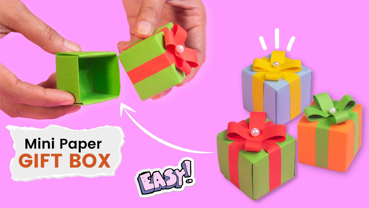 How To Make Mini Paper Gift Box || Easy Origami Gift Box - YouTube