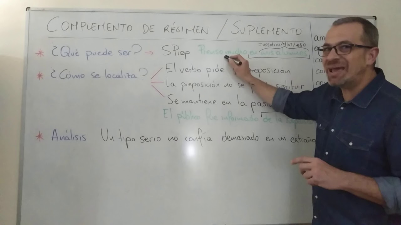 Los complementos del verbo. El complemento de régimen - YouTube