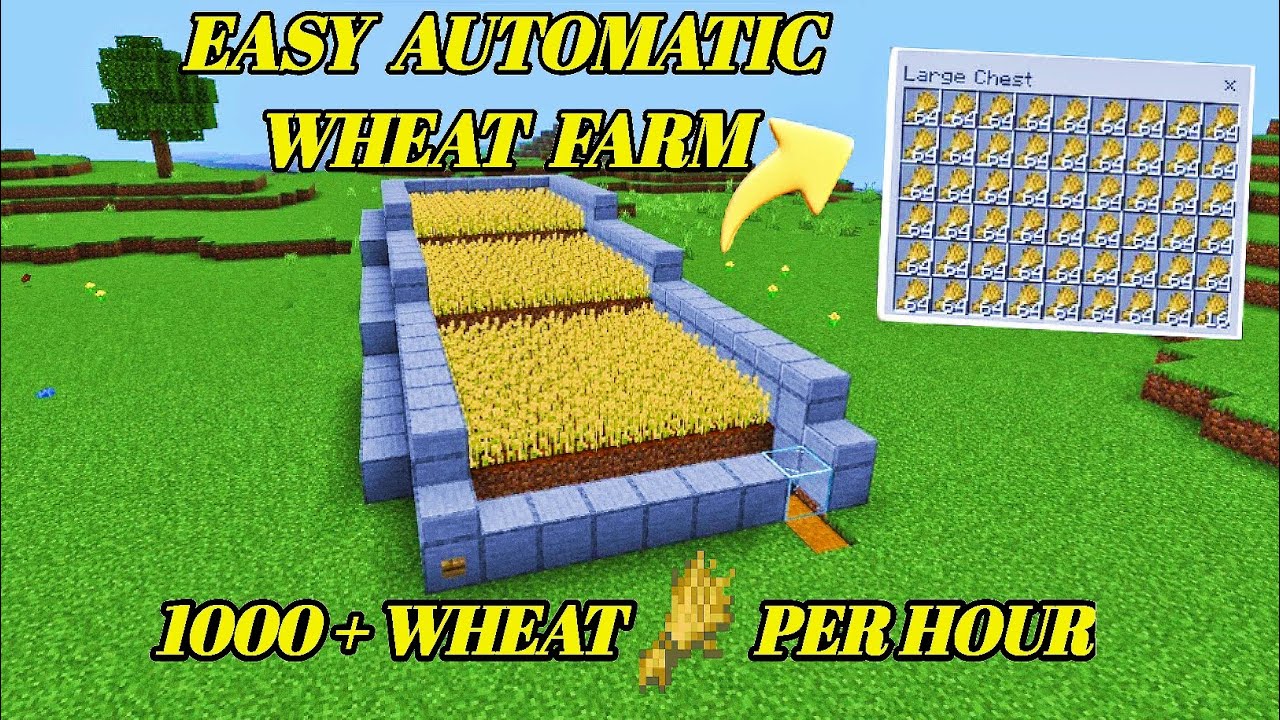The easy automatic wheat farm in Minecraft 1.21 tutorial for mcpe -1000 ...