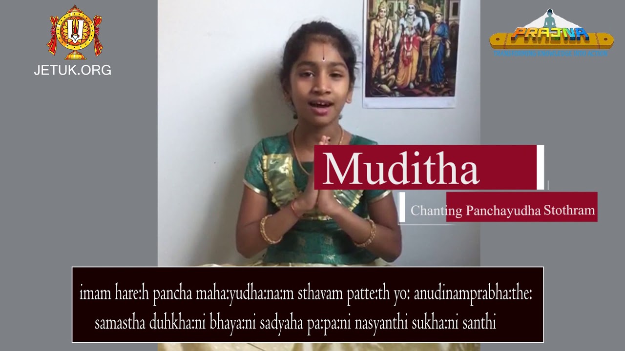 Panchayudha Sthothram by JEUTK Prajna Student - Muditha - YouTube
