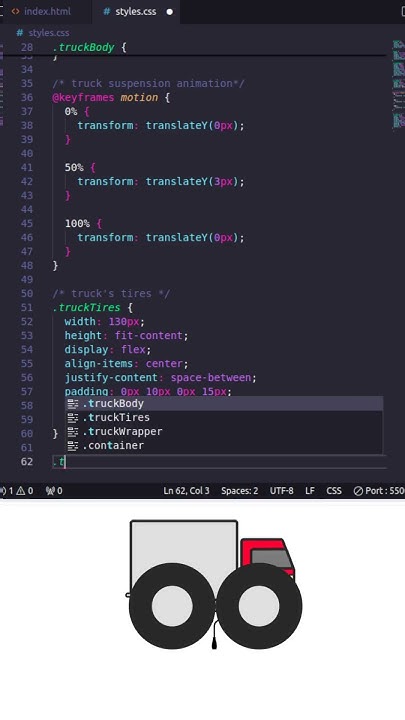 Truck in #HTML and #css - YouTube