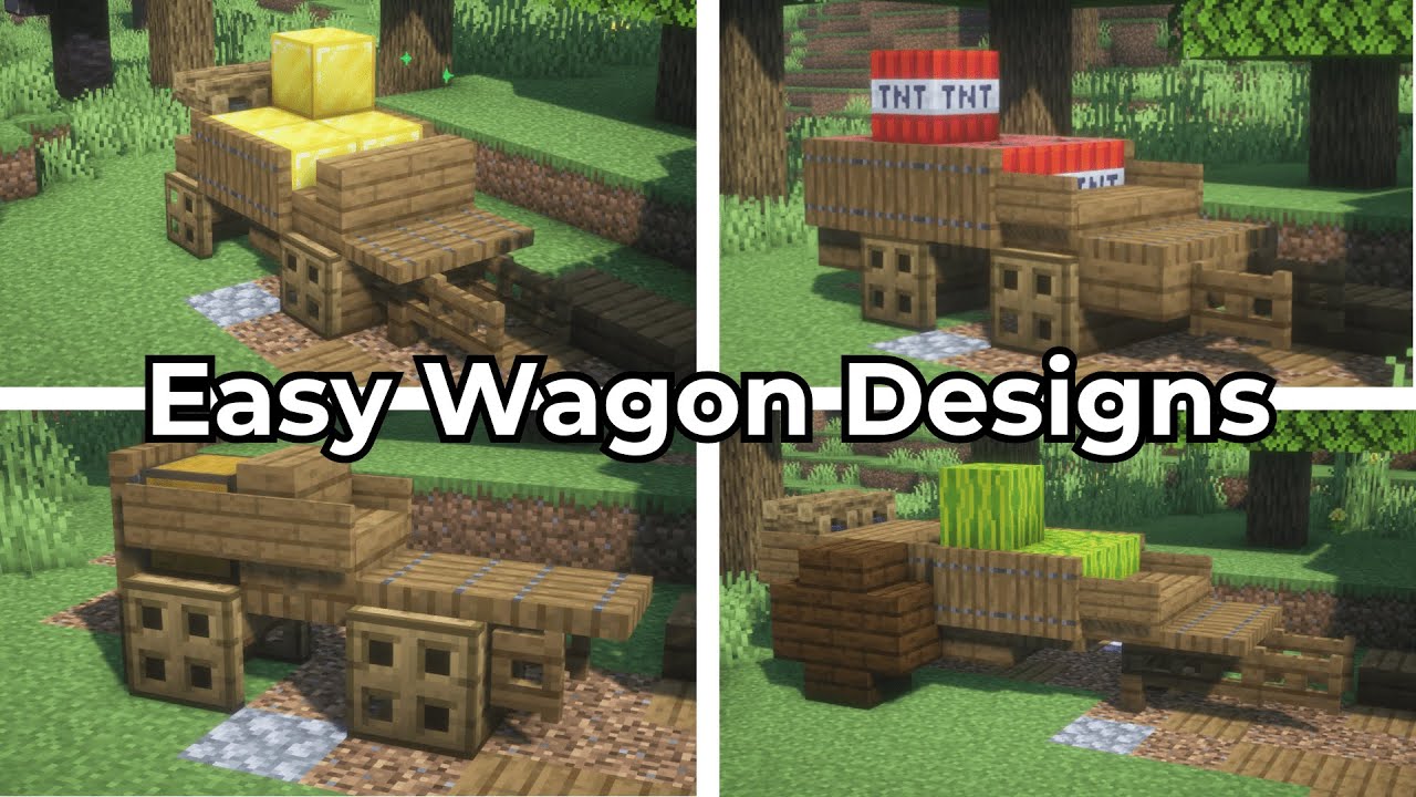 Four Wagon Designs | Minecraft Tutorial - YouTube