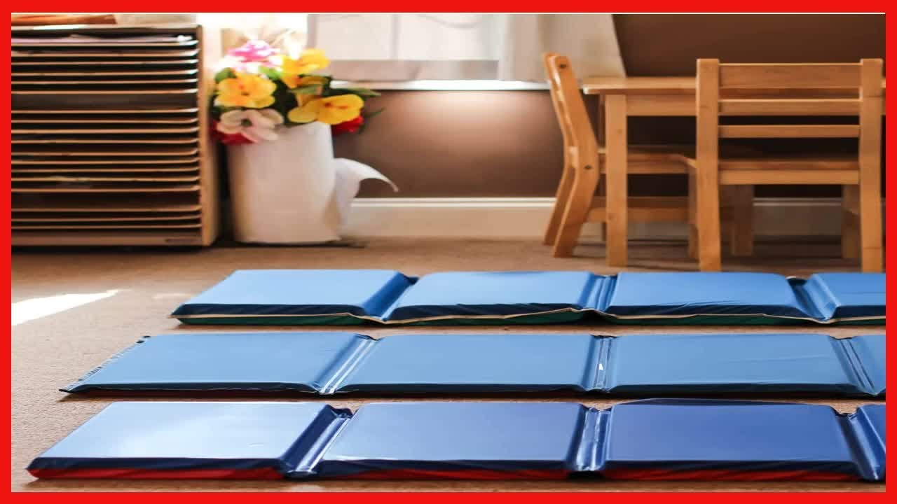 KinderMat, 1" Thick KinderMat, 4-Section Rest Mat, 45" x 19" x 1", Red ...