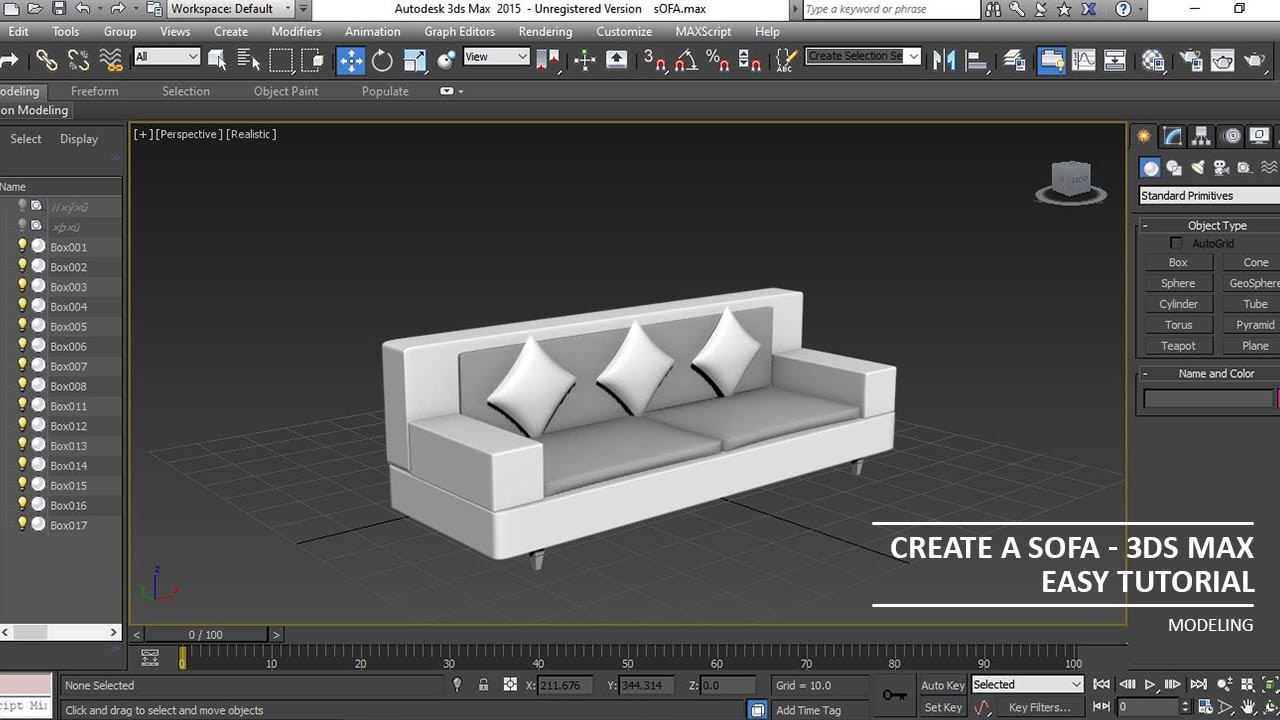 Create A Sofa Design - Modeling - 3Ds Max Easy Tutorial - By Design ...