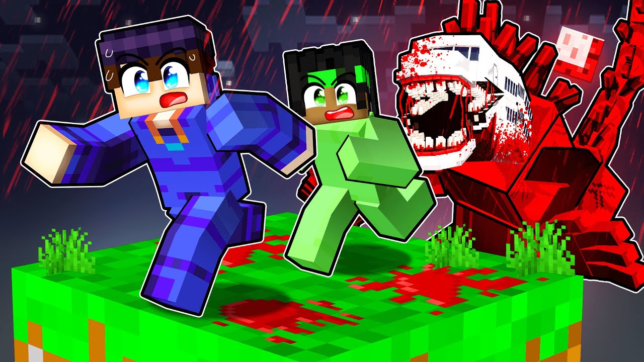 Stuck On One Heaven Block With Infected Sky in Minecraft! - YouTube