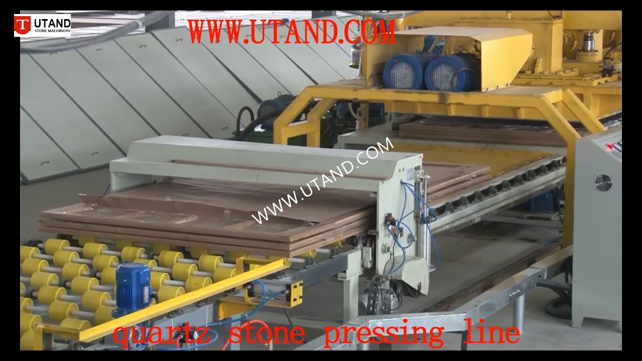 quartz stone pressing line - YouTube